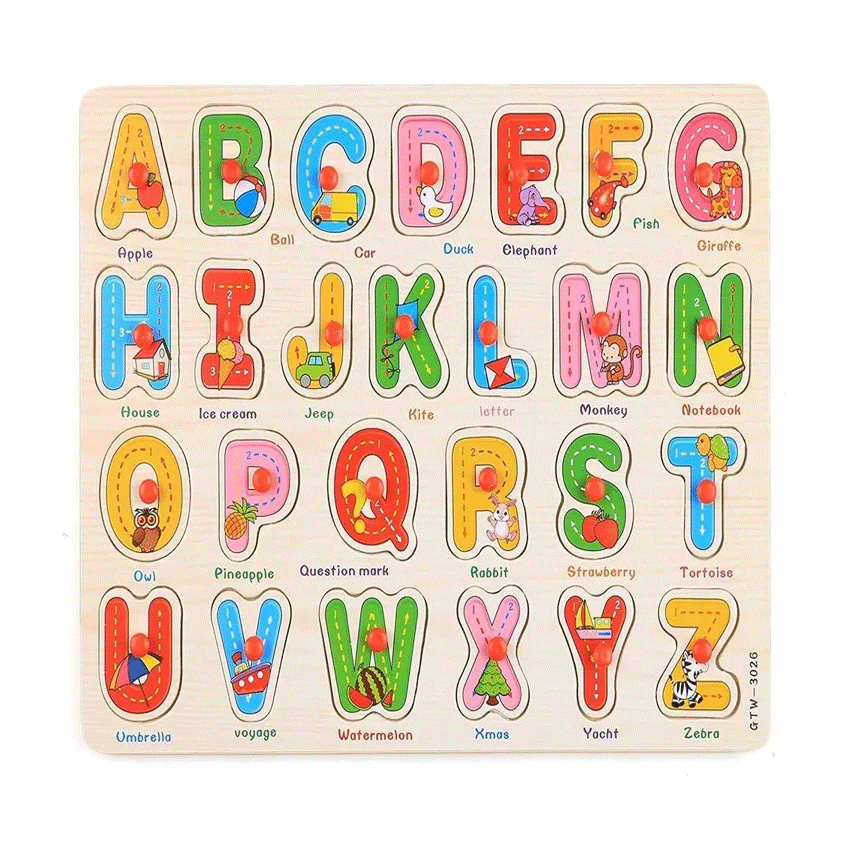 English ABCD Wooden Alphabet Puzzle Board For kids Learning