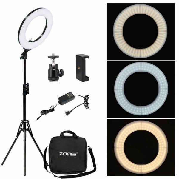 Zomei Premium LED Ring Light 46cm (18-Inch), 50W, 3200-5500K White ...