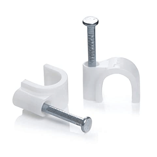 8 mm Electric Cable Clips 100 Pcs Pack White Heavy Duty Premium Caliber ...